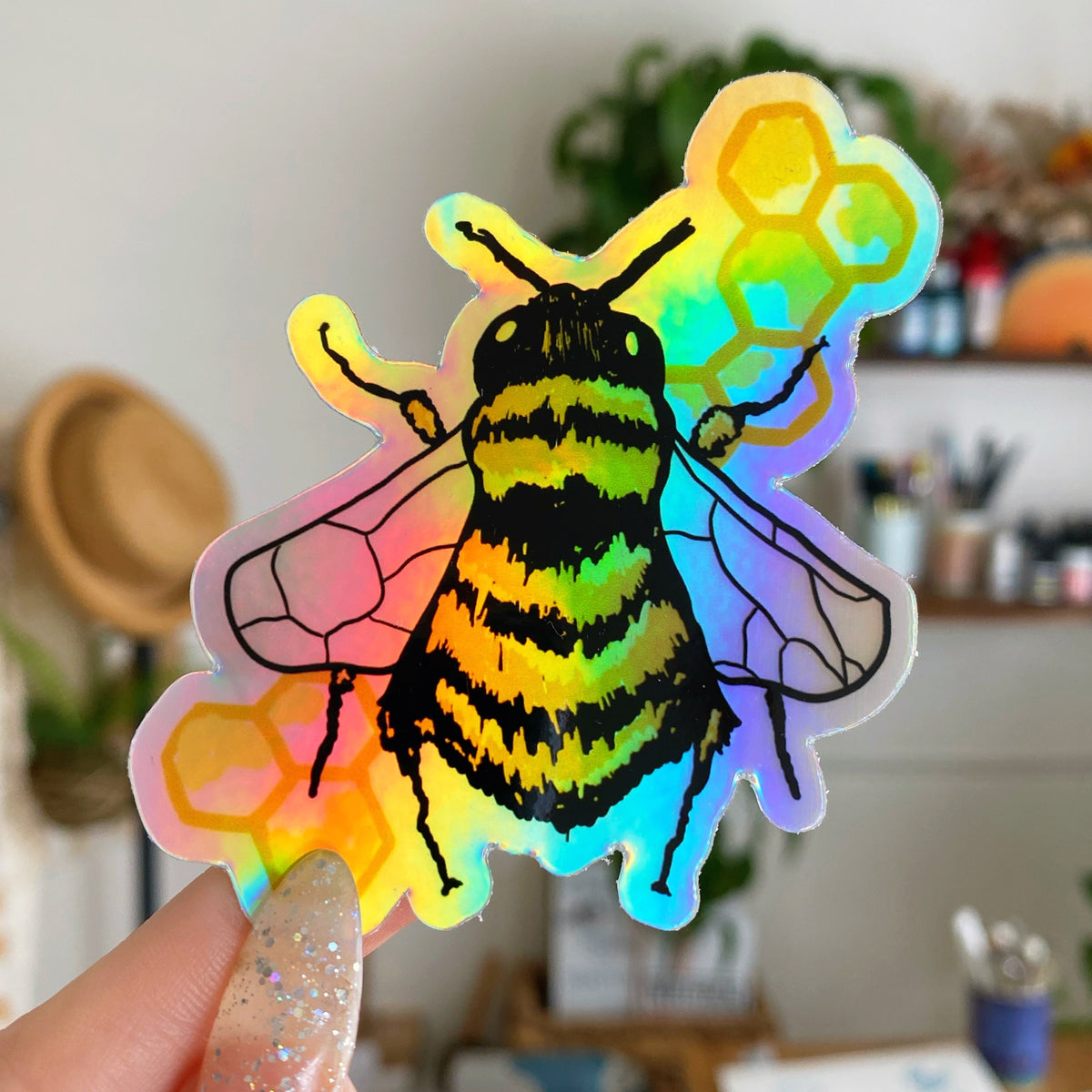 Holographic Bee Sticker – Sipsey Wilder