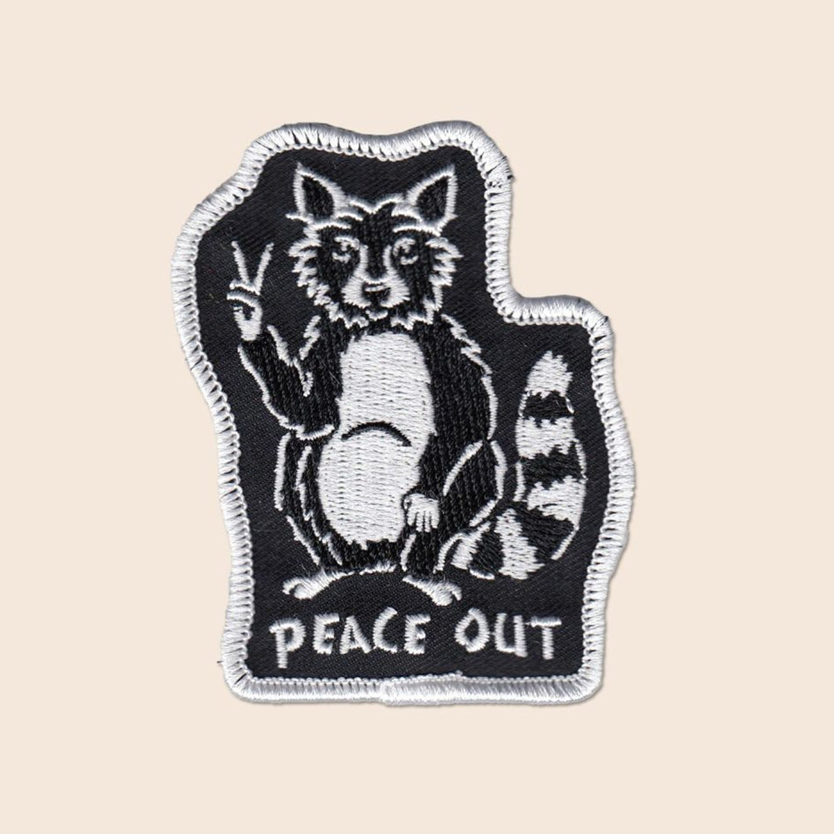 Peace Out Raccoon Iron-On Patch – Sipsey Wilder