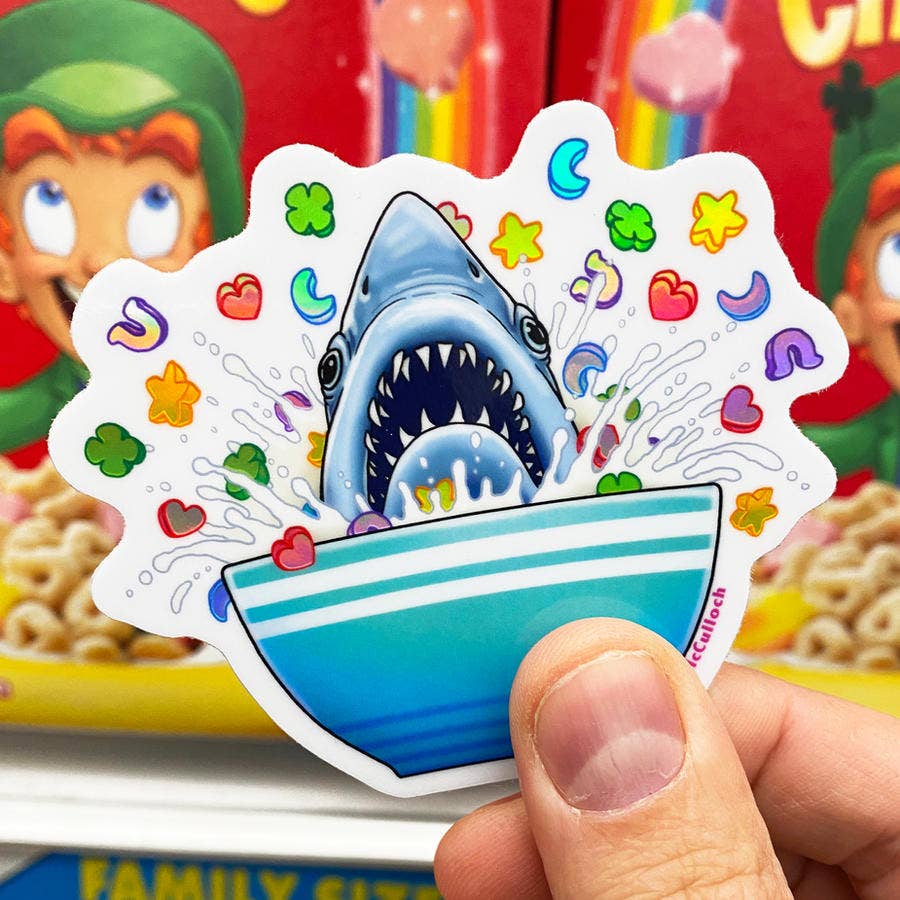 Lucky Chums (Lucky Charms Shark) Holographic Sticker – Sipsey Wilder