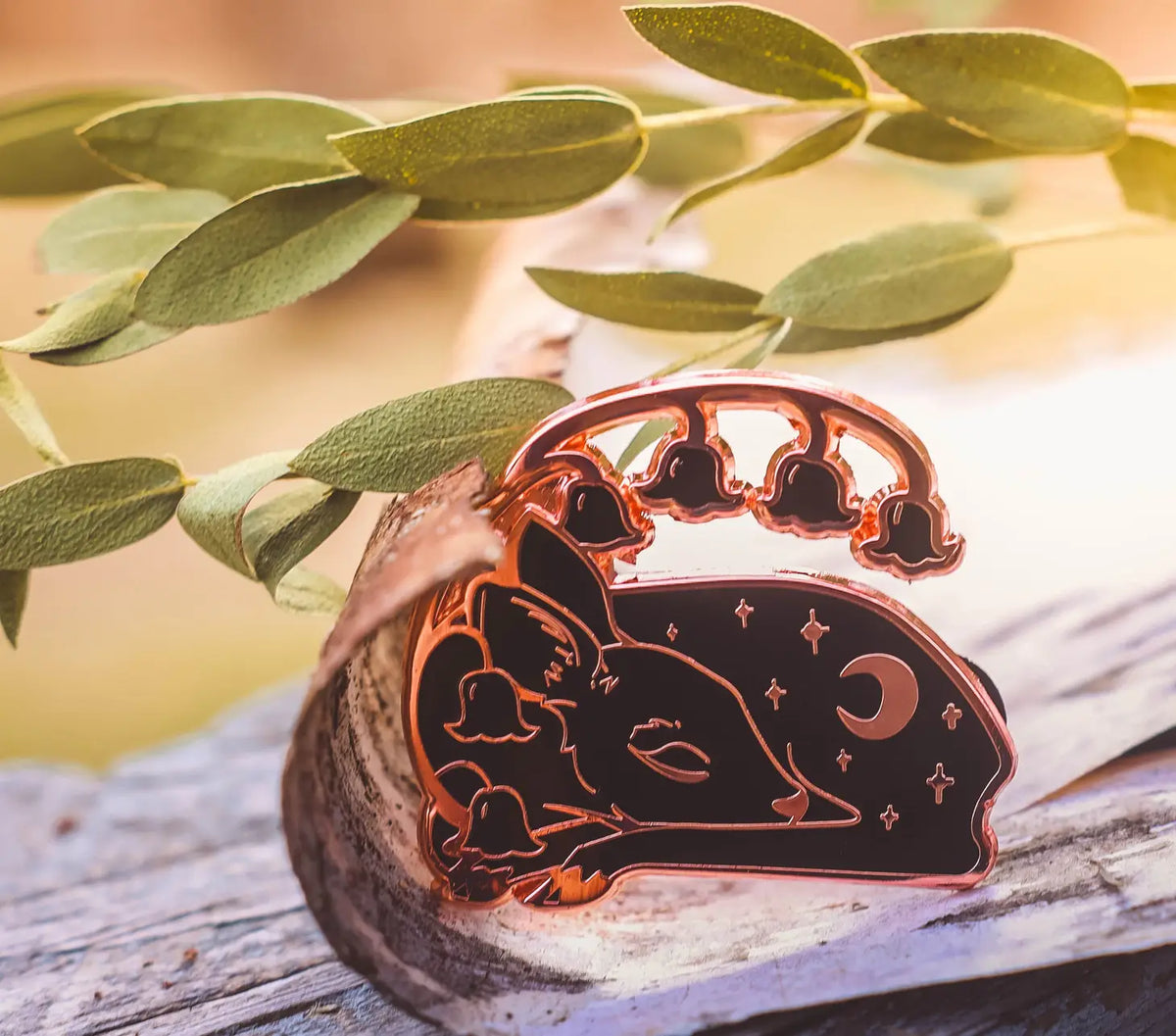Starlight Fawn Enamel Pin (Black) – Sipsey Wilder